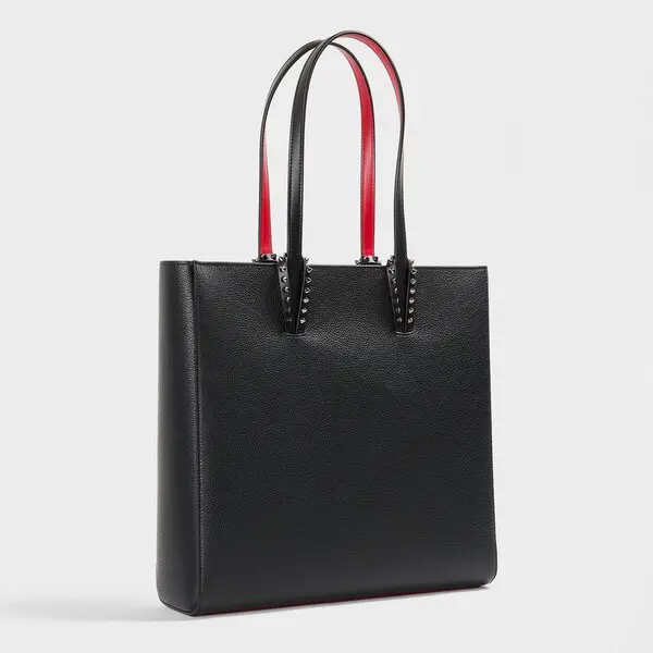 CHRISTIAN LOUBOUTIN Leather Tote Bag With Stud Embellishments - Black
