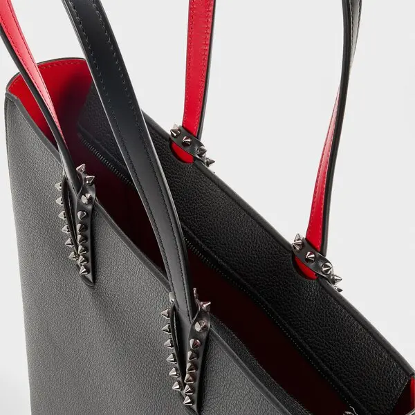 CHRISTIAN LOUBOUTIN Leather Tote Bag With Stud Embellishments - Black