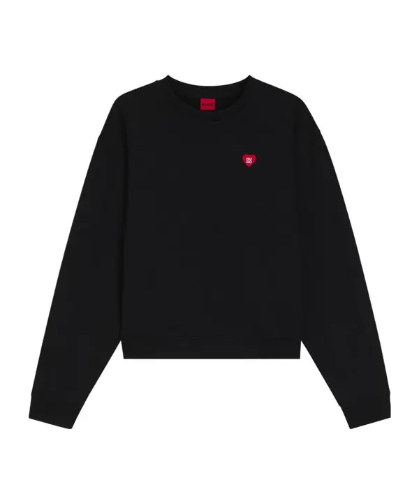 Hugo Boss Cropped Crewneck Sweatshirt With Embroidered Logo