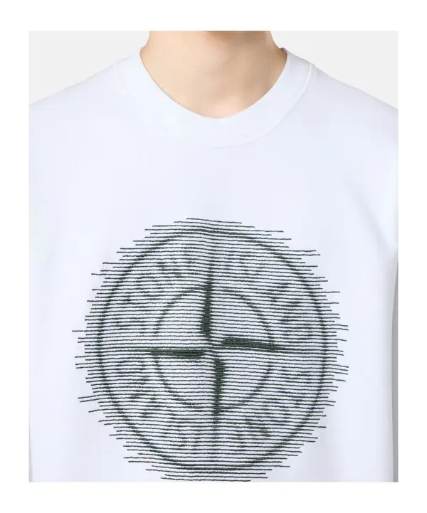 Stone Island Compass Detailed Crewneck Sweatshirt
