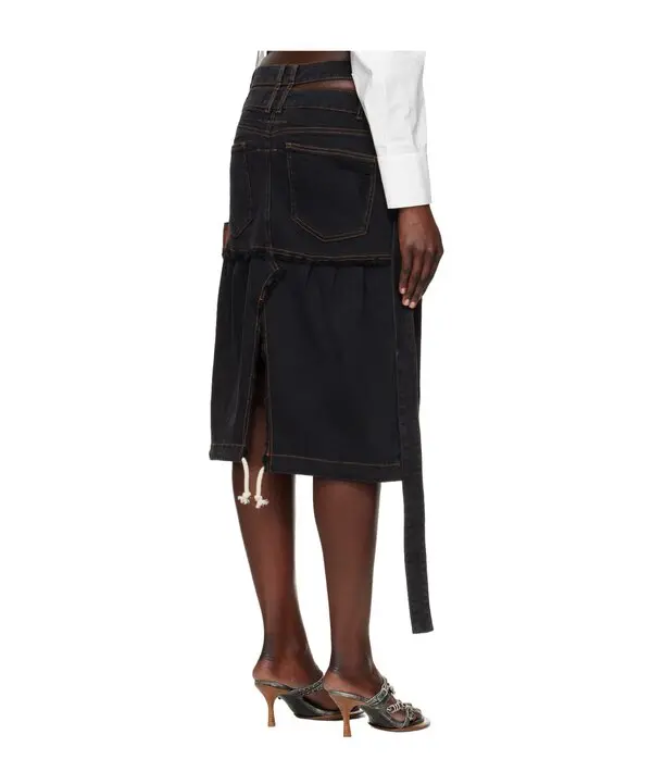 Ottolinger Frayed Split Denim Skirt