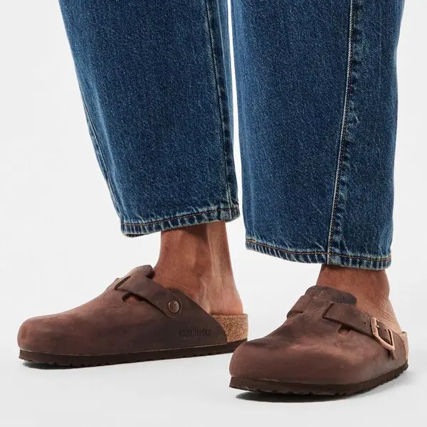 BIRKENSTOCK Buckled Flat Mules - Brown