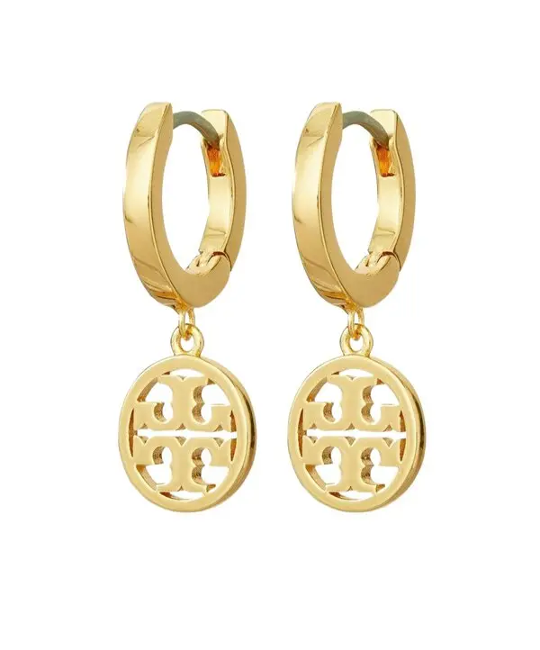 Tory Burch Logo Drop Earrings - Yellow