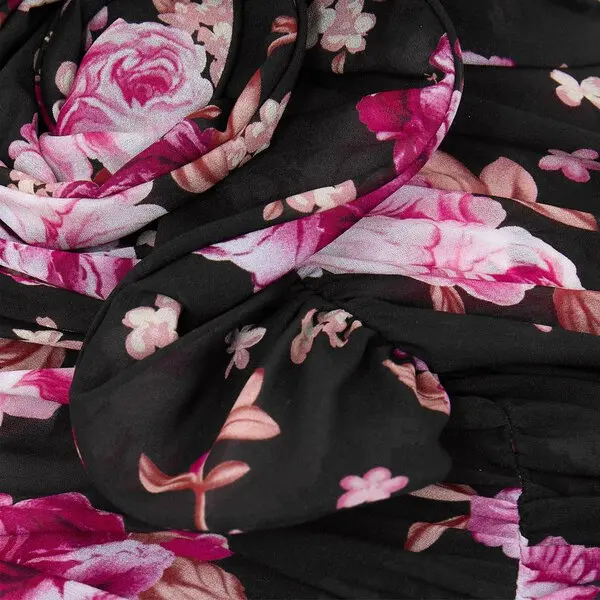 Magda Butrym Floral Print Ruched Short Sleeve Blouse