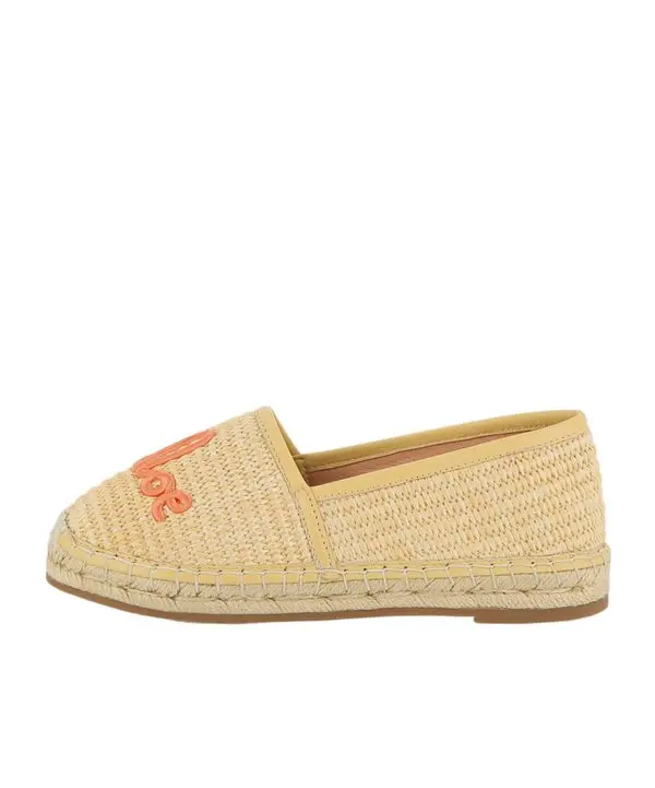 Chloé Espadrille Slip-on Flats With Logo Detailing - Nude