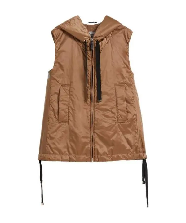 Max Mara Short Hooded Vest - Nude