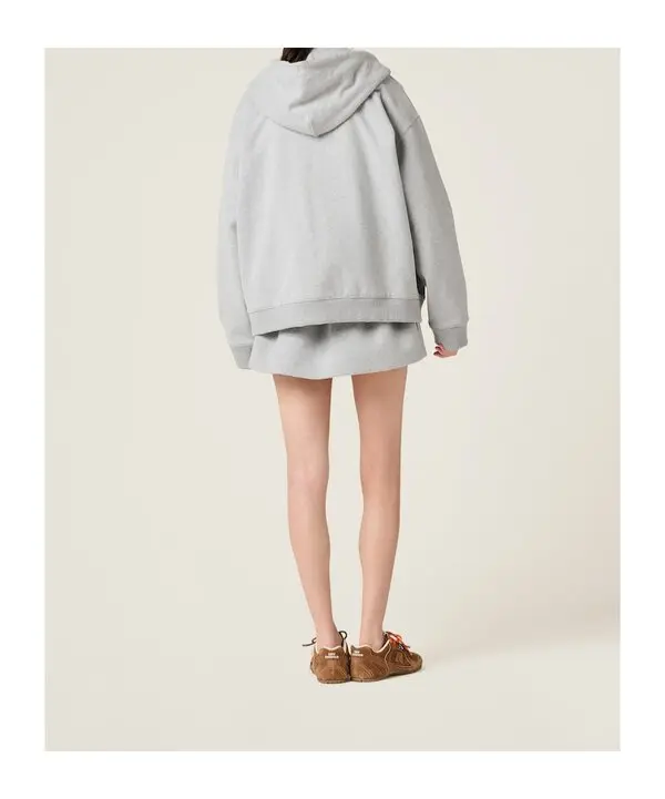 Miu Miu Zipped Drawstring Hoodie