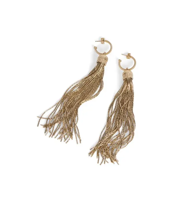 Balmain Brass Tassel Drop Earrings - Gold