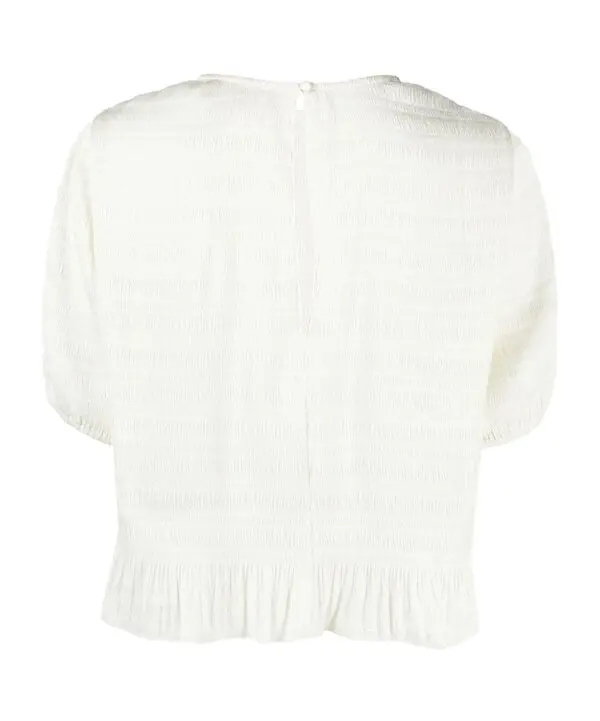Ba&sh Ruched Short-sleeved Blouse - Beige