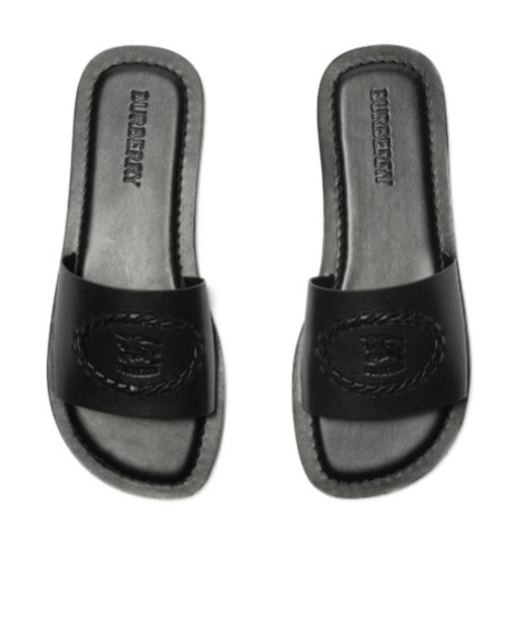 Burberry Leather Knight Stamp Slides