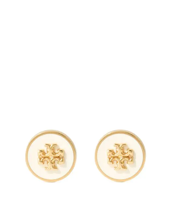Tory Burch Logo Stud Earrings - Yellow
