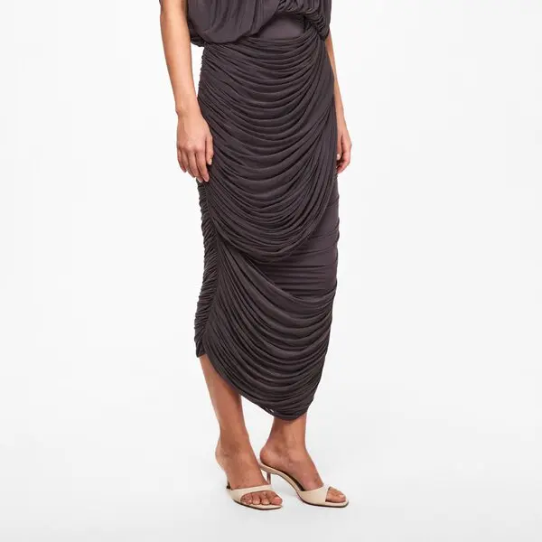 Magda Butrym Midi Skirt With Draped Ruching