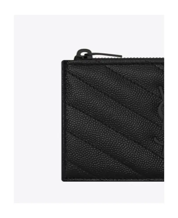 Saint Laurent Monogram Fragments Zipped Cardholder