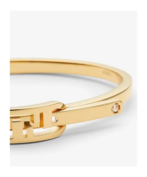 Fendi O'lock Bracelet With Decorative Crystal
