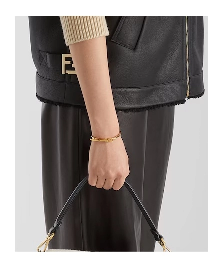 Fendi O'lock Bracelet With Decorative Crystal
