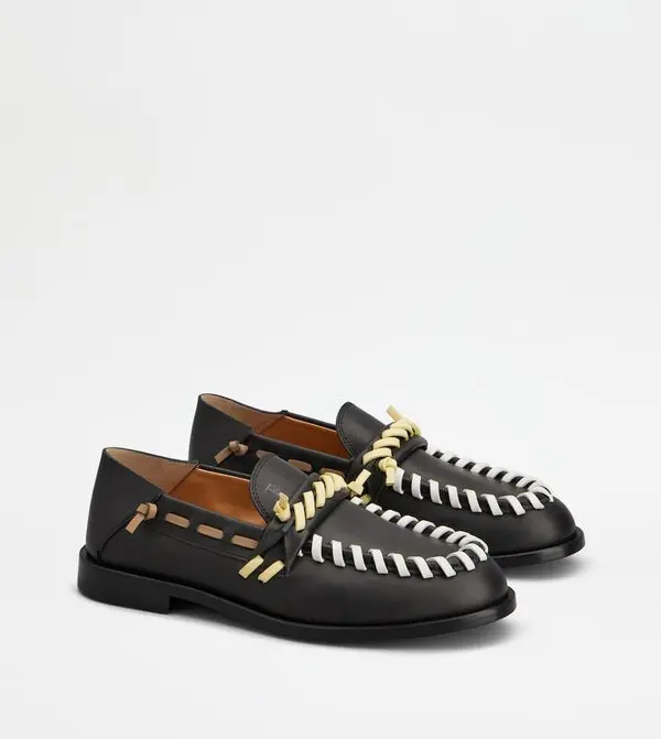 TOD'S Leather Mules With Handcrafted Stitching