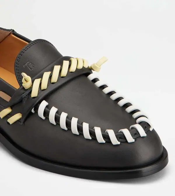 TOD'S Leather Mules With Handcrafted Stitching