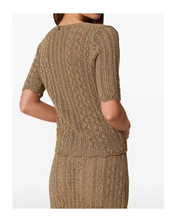 TWINSET Lurex Pointelle-knit Jumper