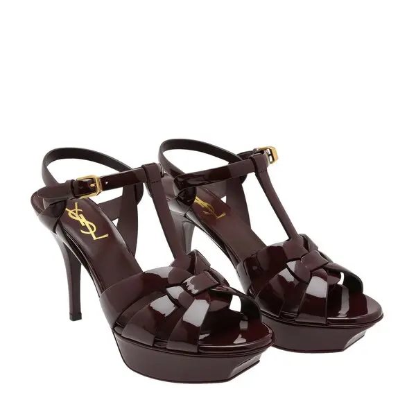 Saint Laurent Tribute 75 Patent Platform Sandals