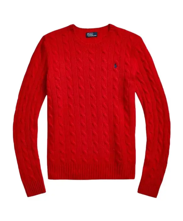 Polo Ralph Lauren Cable-knit Crewneck Jumper With Embroidered Pony