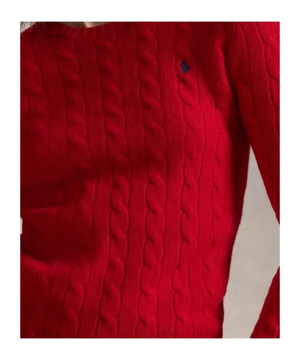 Polo Ralph Lauren Cable-knit Crewneck Jumper With Embroidered Pony