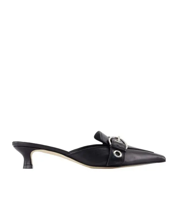 AeydĒ Danielle Pointed Toe Mules With Eyelet Detailing
