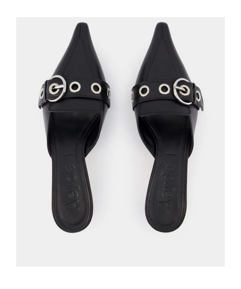 AeydĒ Danielle Pointed Toe Mules With Eyelet Detailing