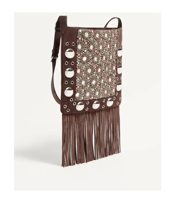Valentino Garavani Vlogo Signature Fringed Edge Shoulder Bag