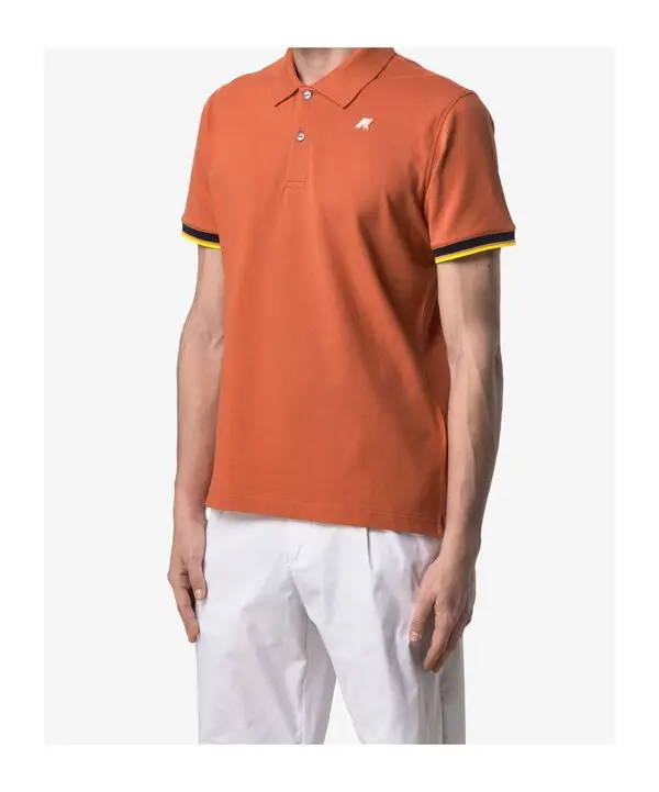 K-WAY Tipped Trim Polo Shirt - Orange Brownish