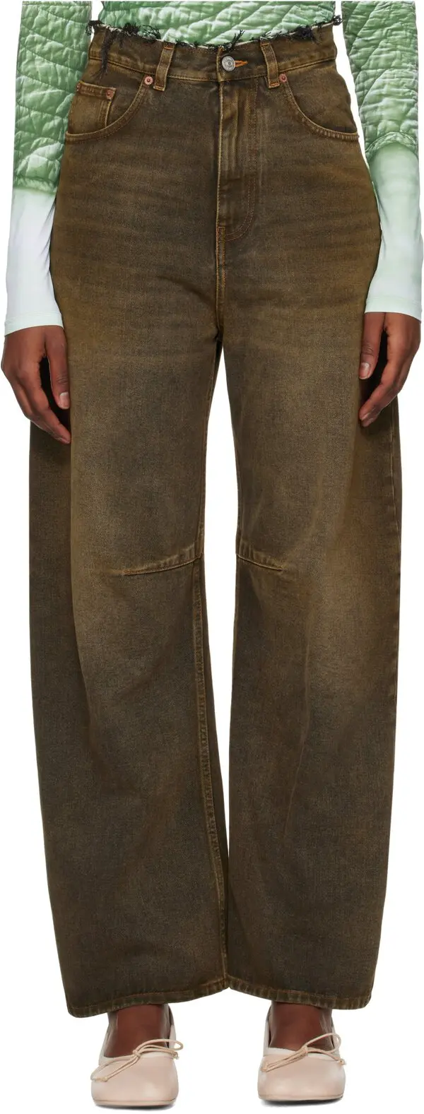 MAISON MARGIELA Distressed Wide-leg Jeans
