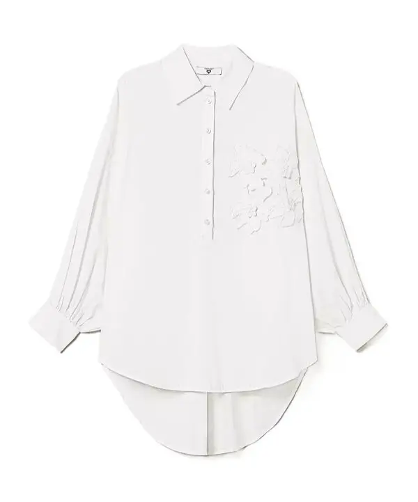 TWINSET Floral-appliqué Shirt - White