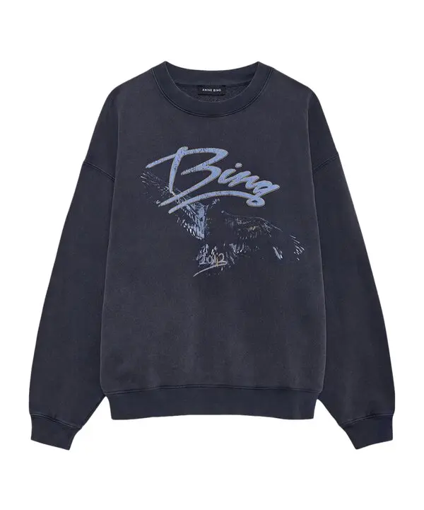 ANINE BING Spencer Eagle Printed Sweatshirt - Black