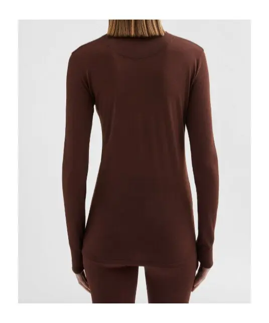 JIL SANDER Long Sleeve High Neck T-shirt - Plum Color