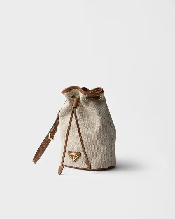 Prada Drawstring Clutch With Leather Strap