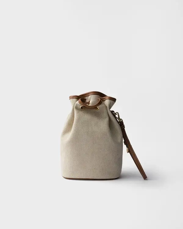 Prada Drawstring Clutch With Leather Strap