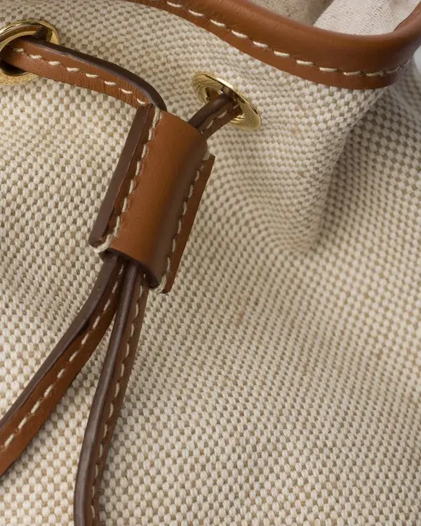 Prada Drawstring Clutch With Leather Strap