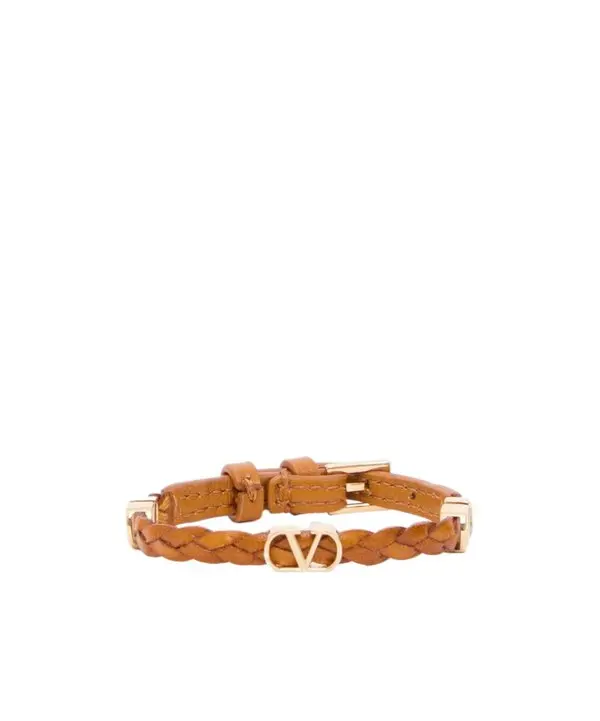 Valentino Garavani Vlogo Signature Buckled Woven Bracelet - Yellow