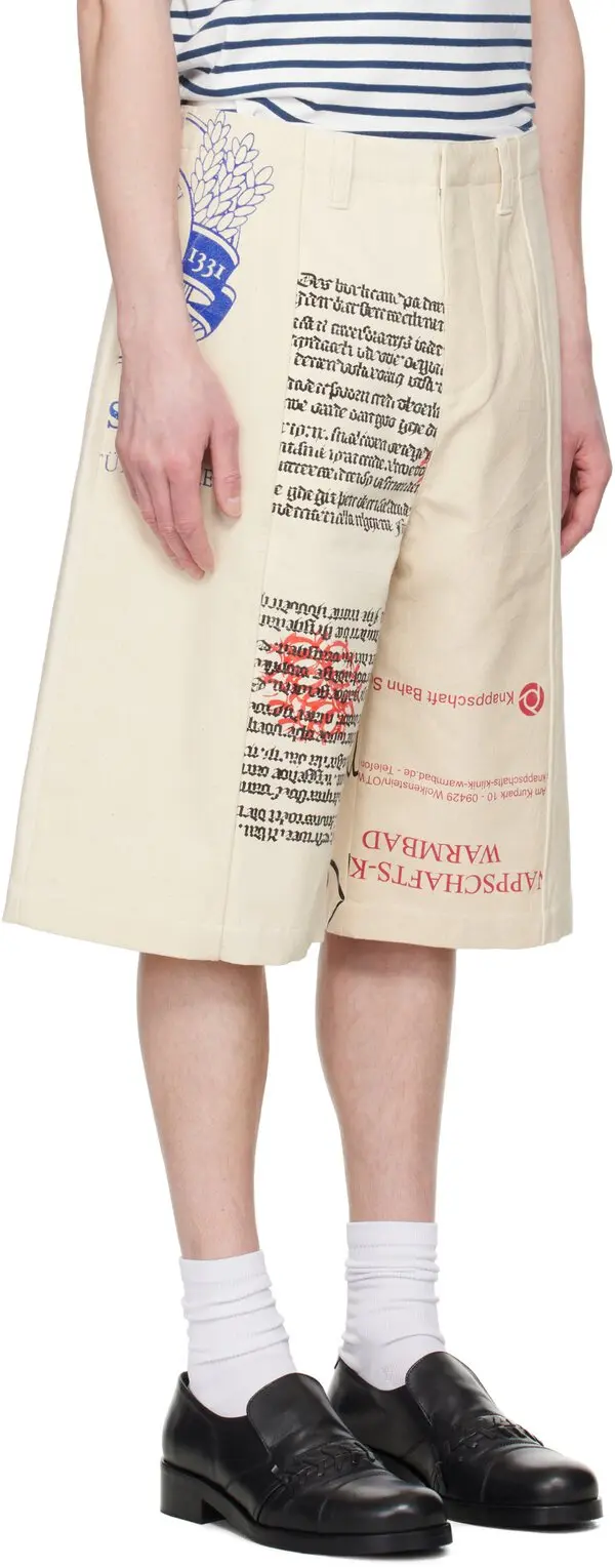 MARINE SERRE Cotton Shorts With Graphic Detailing