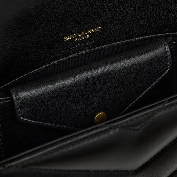 Saint Laurent Loulou Mini Quilted Lambskin Crossbody Bag - Black