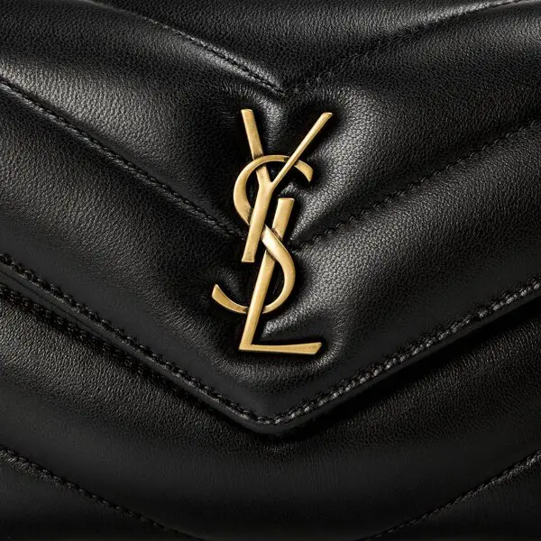 Saint Laurent Loulou Mini Quilted Lambskin Crossbody Bag - Black