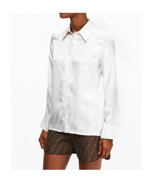 Fendi Ff Monogram Satin Shirt - No