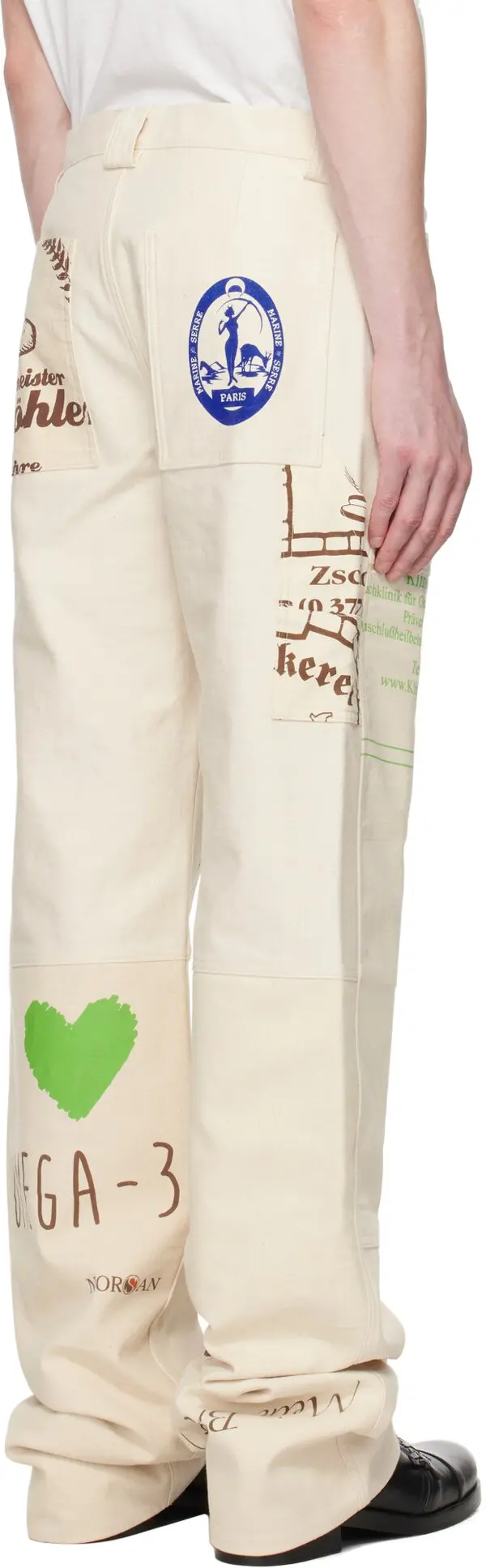 MARINE SERRE Paneled Cotton Trousers