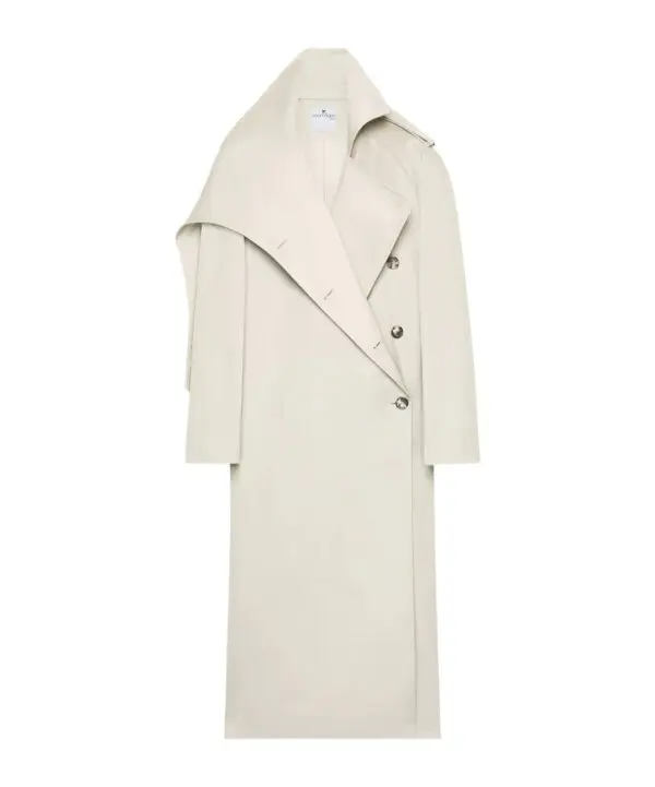 COURREGES Courrèges Button-up Long Trench Coat - Beige