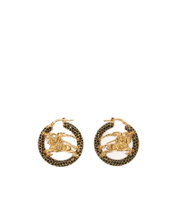 Burberry Knight Pavé Hoop Earrings - Gold/black
