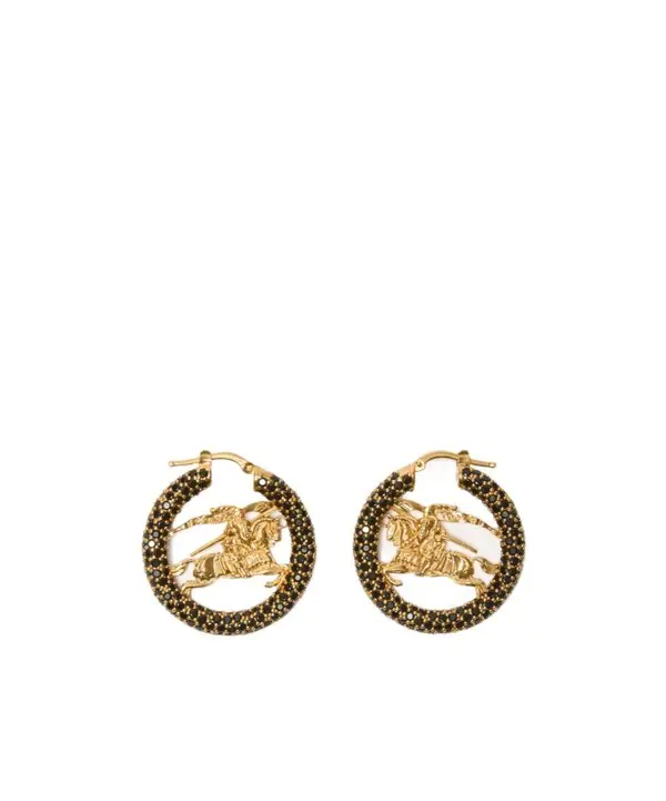 Burberry Knight Pavé Hoop Earrings - Gold/black