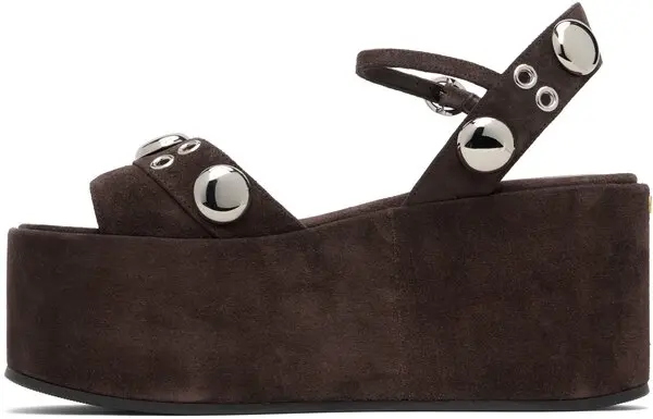Valentino Garavani Open-toe Platform Sandals With Embellishments - Brown