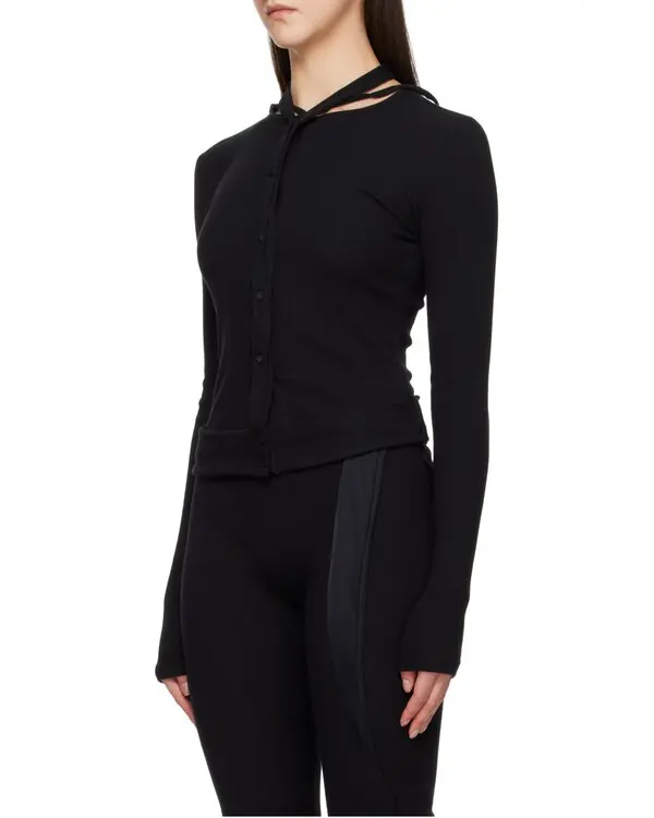 Ottolinger Long-sleeved Ribbed Cardigan - Black