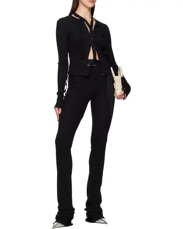 Ottolinger Long-sleeved Ribbed Cardigan - Black