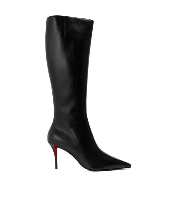 CHRISTIAN LOUBOUTIN Pointed-toe Slim-heel Knee-high Boots - Black