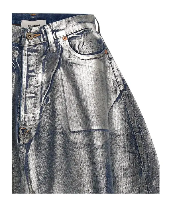 DOUBLET Denim Shorts With Belt Loops